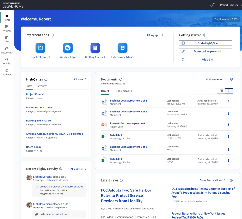 Thomson Reuters Legal Home: An Integrated Digital Workspace for Legal ...