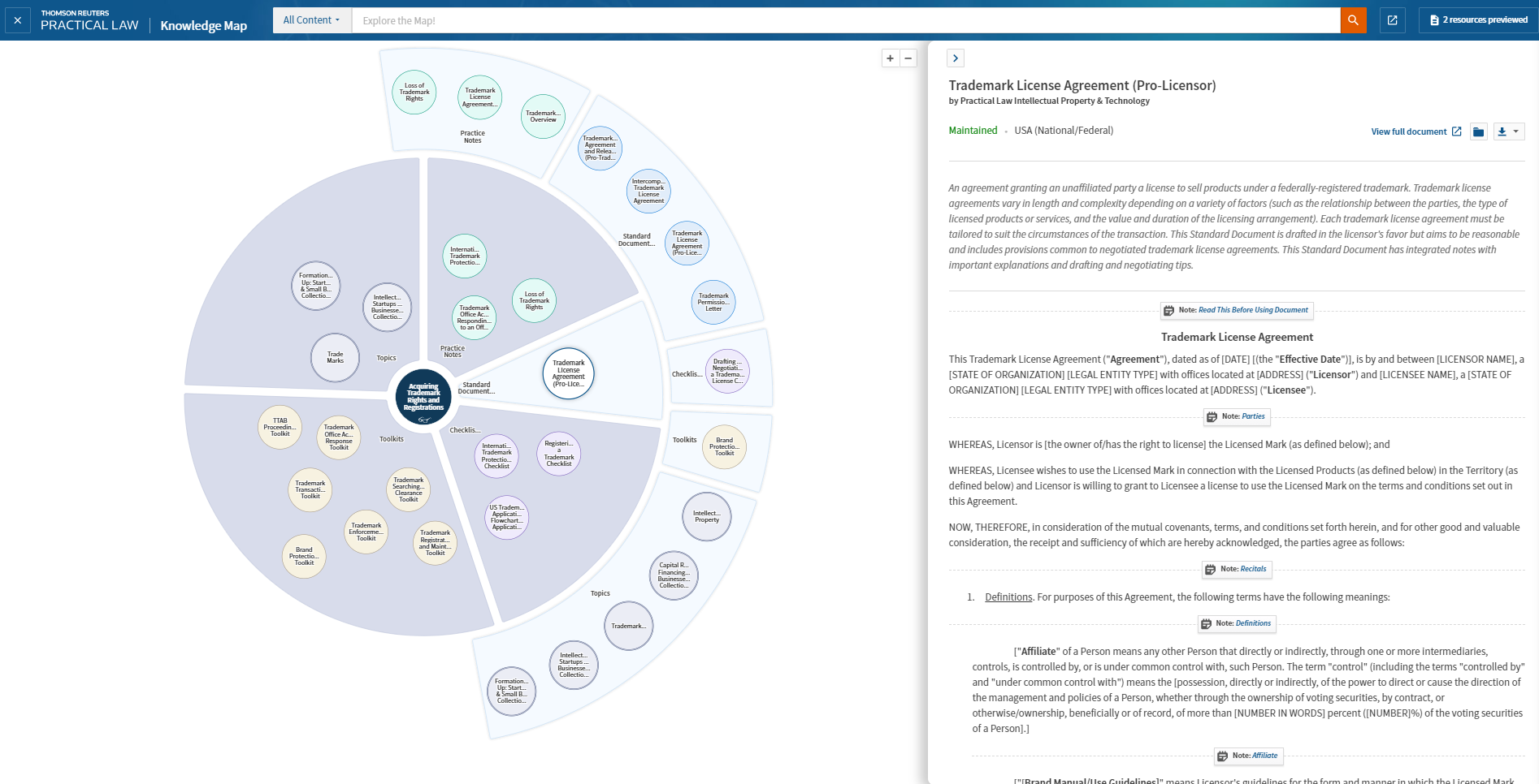 Feature Breakout: Practical Law Dynamic Tool Set – Knowledge Map and ...